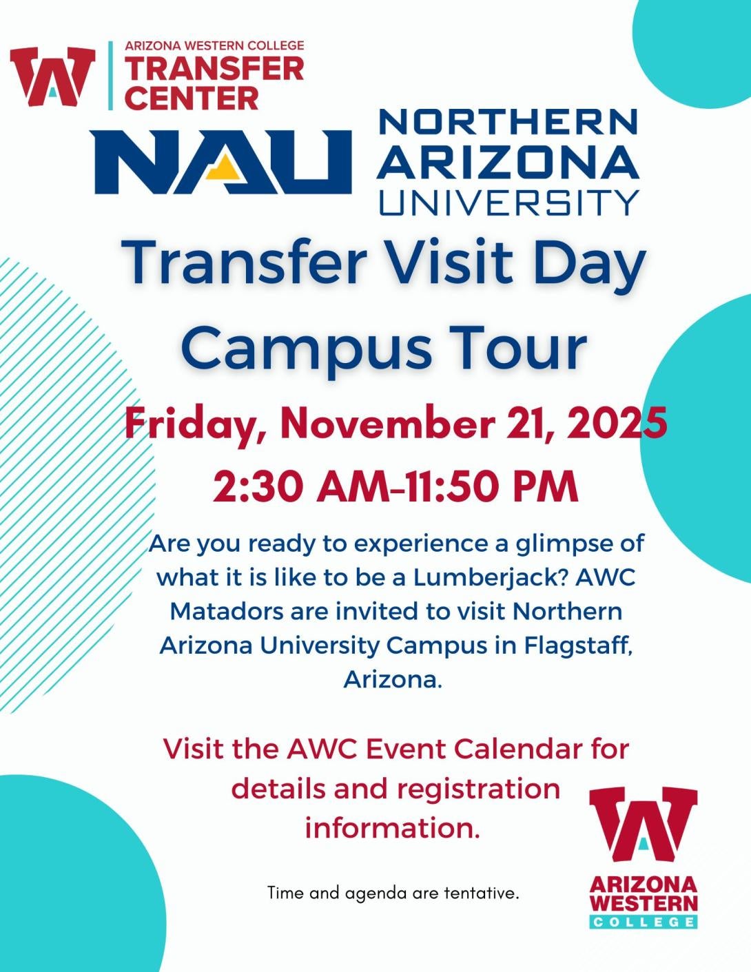 NAU Transfer Visit Day Campus Field Trip | Arizona Western College